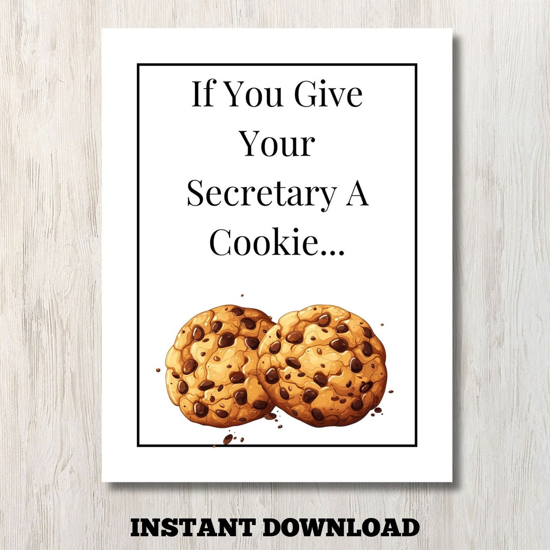Secretary Appreciation Gift: Cookie Card Book Printable (PDF, JPG) - Etsy