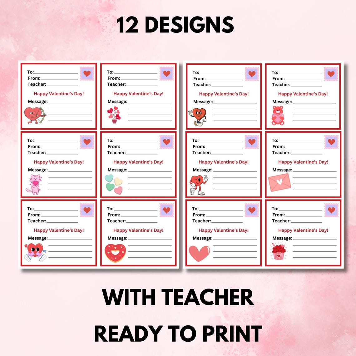 Editable Valentines Day Candy Gram Printable, Lollipop Candy Gram for ...