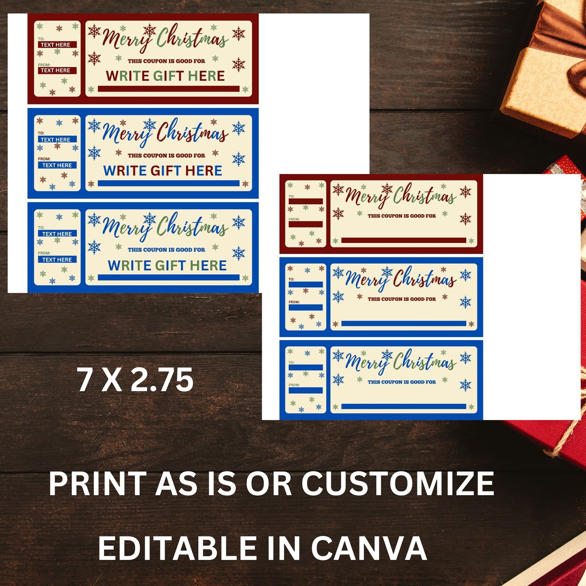 Christmas Coupon Book EDITABLE, Printable Coupon Book Template, Custom ...