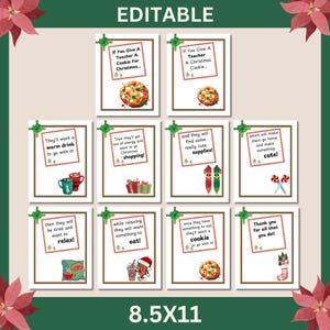 If You Give a Teacher a Cookie Gift Book Printable, Teacher Christmas ...