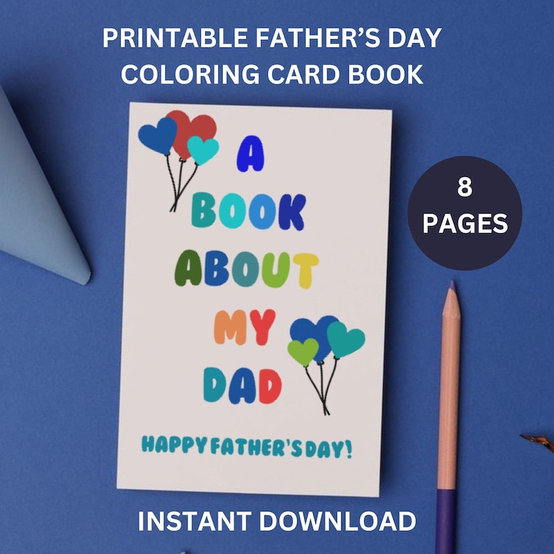 All About My Dad Printable, Fathers Day Coloring Card Printable, DIY ...