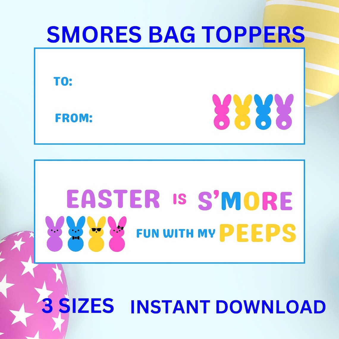 Peeps S'mores Easter Bag Topper: Printable Favor Tag (PDF) - Etsy