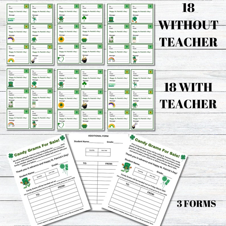 Editable St Patricks Day Candy Gram Printable, Lollipop Candy Gram for ...