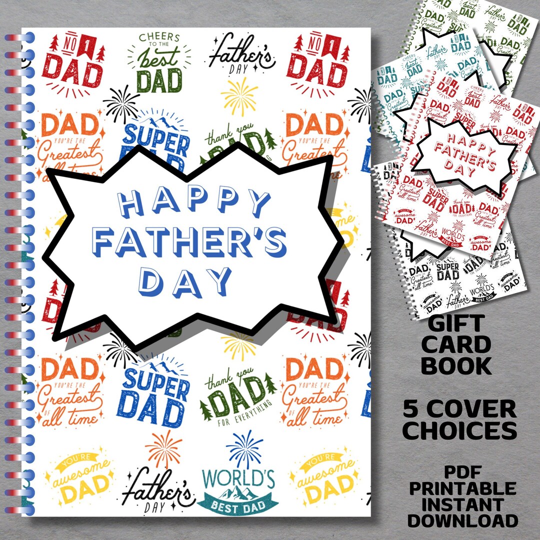 Fathers Day Gift Card Book, Fathers Day Gift for Dad, Printable Fathers ...