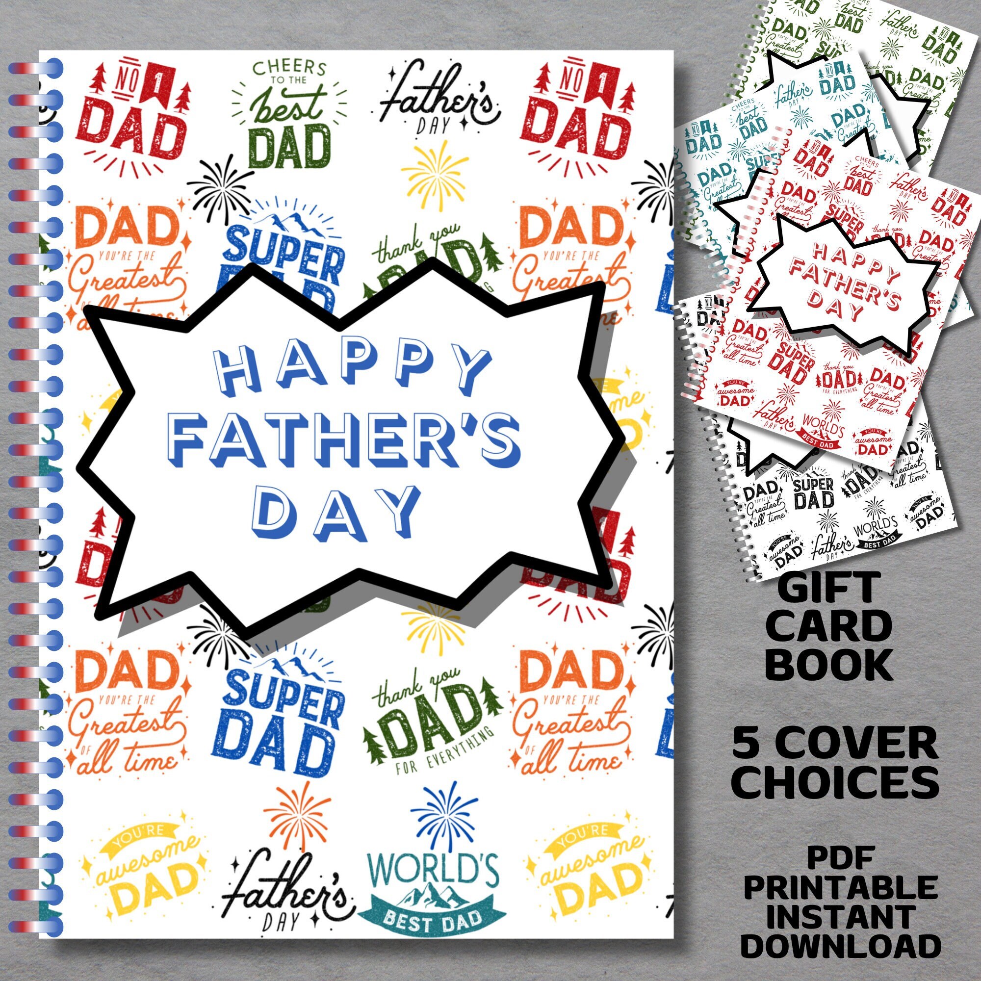 Fathers Day Gift Card Book, Fathers Day Gift for Dad, Printable Fathers ...