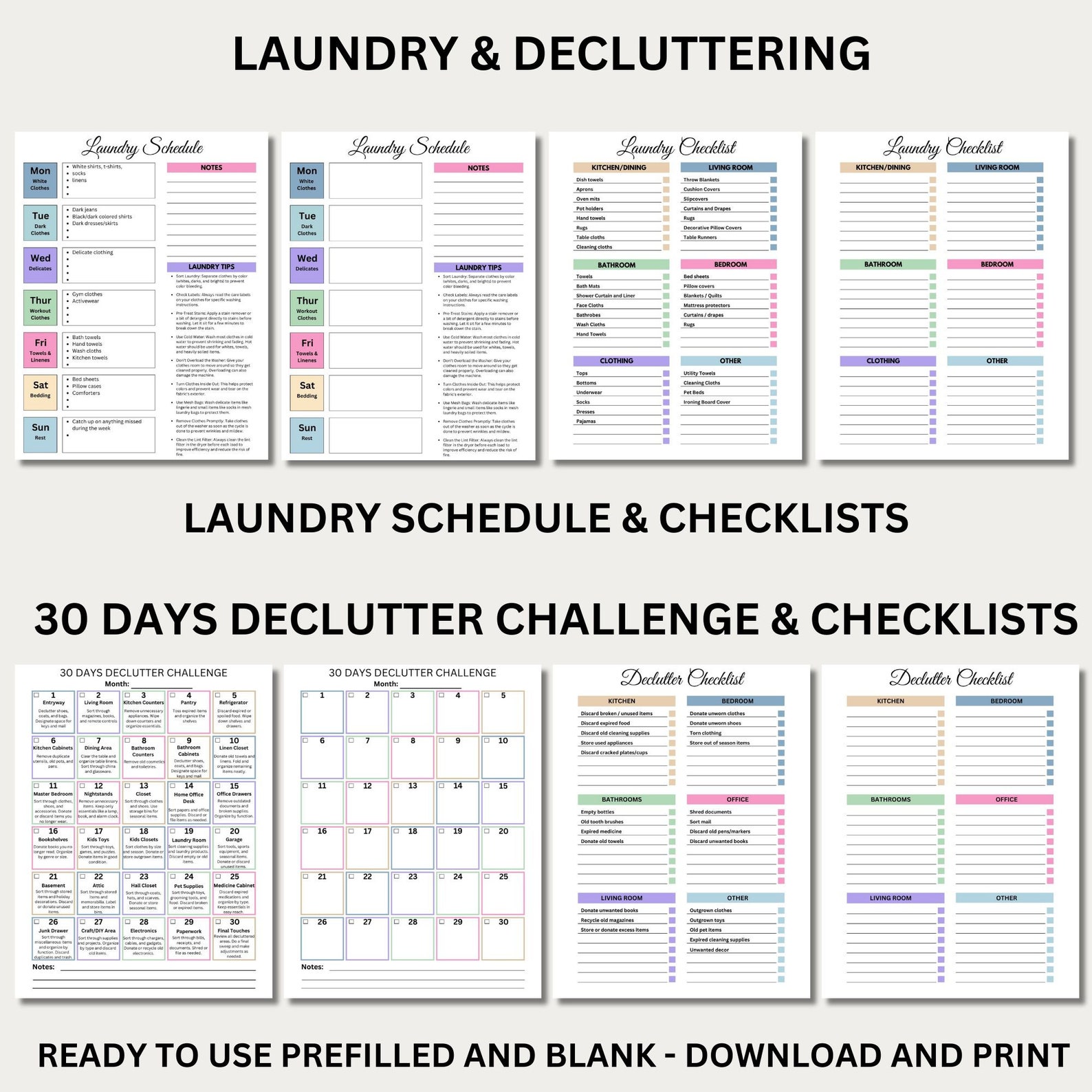ADHD Cleaning Checklist Bundle, ADHD Cleaning Planner, ADHD Chore Chart ...