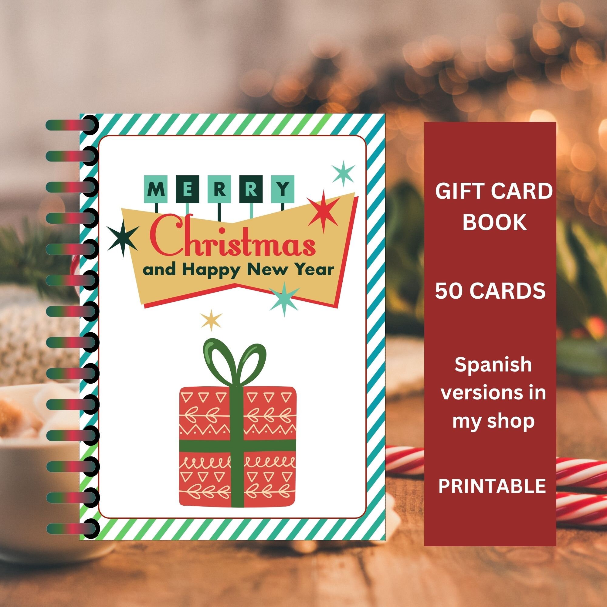 Christmas Gift Card Book, Printable Christmas Gift for Kids, Christmas ...