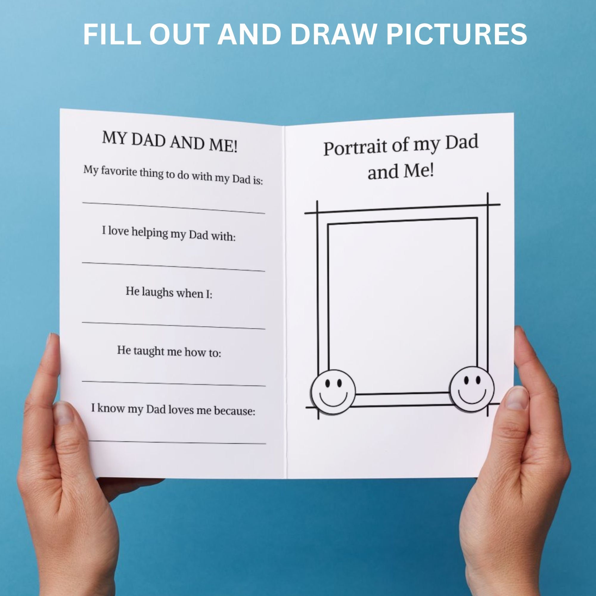 All About My Dad Printable, Fathers Day Coloring Card Printable, DIY ...