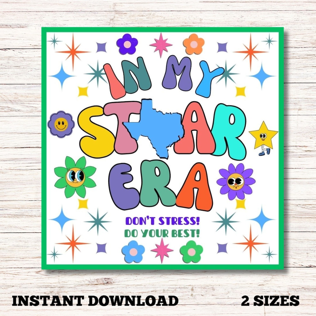 STAAR Testing Day Snack Tag Printable Classroom Treat Tag, Test ...