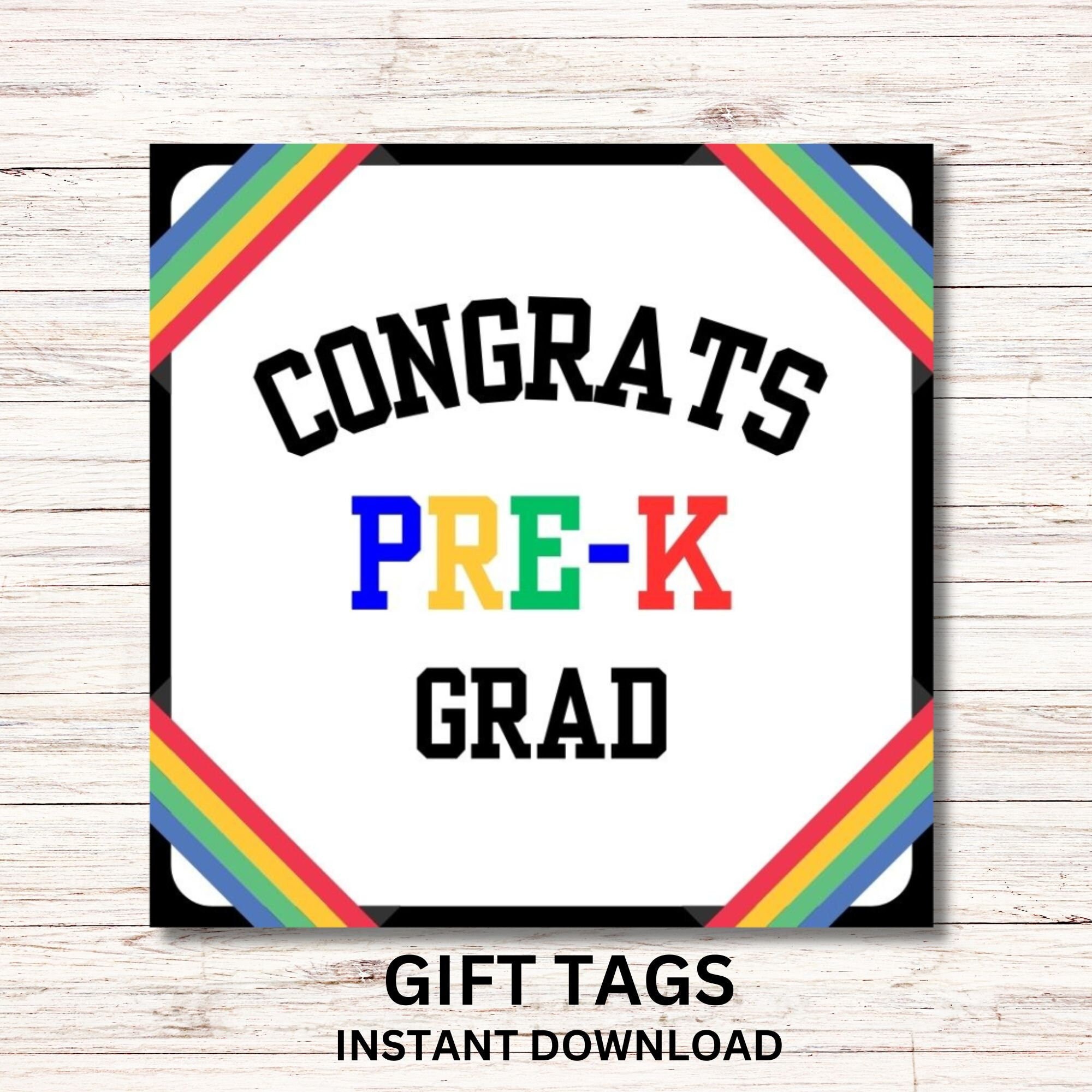 Congrats Pre-k Grad Gift Tags, Preschool Graduation, Pre-k Gift Tag ...