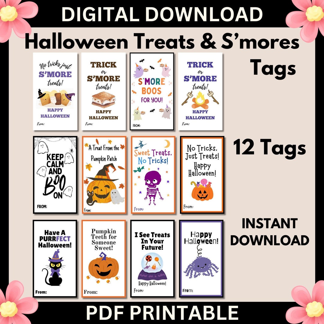 Smores Kit Tags, Printable Smores Tags, Smores Party Favor Tag, Teacher ...