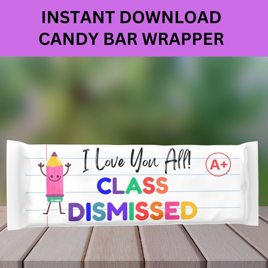 Teacher Thank You Chocolate Bar Wrapper, Chocolate Candy Bar Wrapper ...