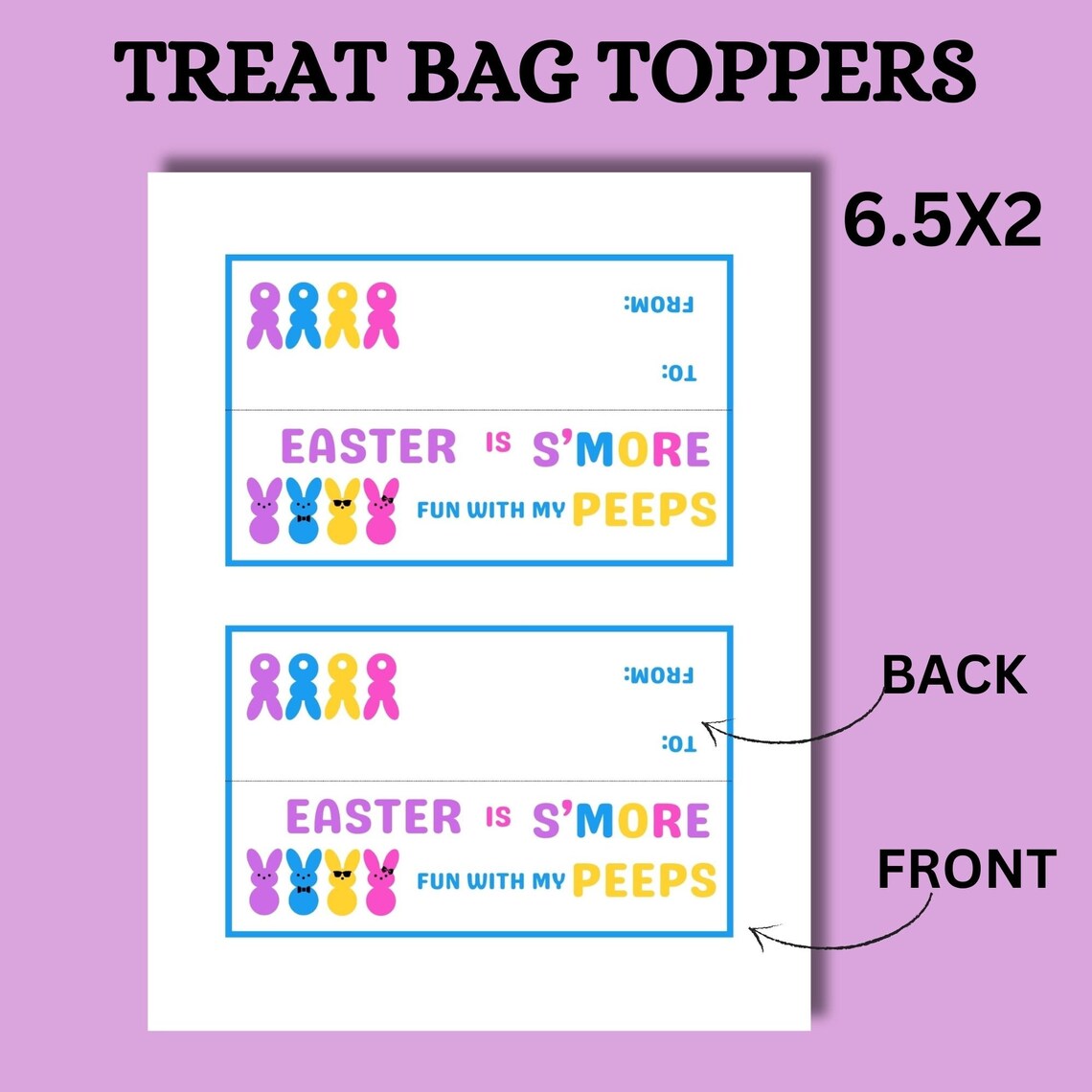 Peeps S'mores Easter Bag Topper: Printable Favor Tag (PDF) - Etsy