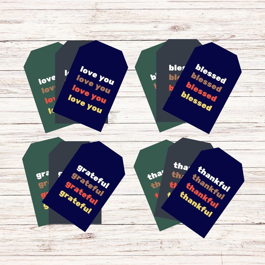 Thankful Gift Tags Printable Grateful Tags Blessed Tags - Etsy