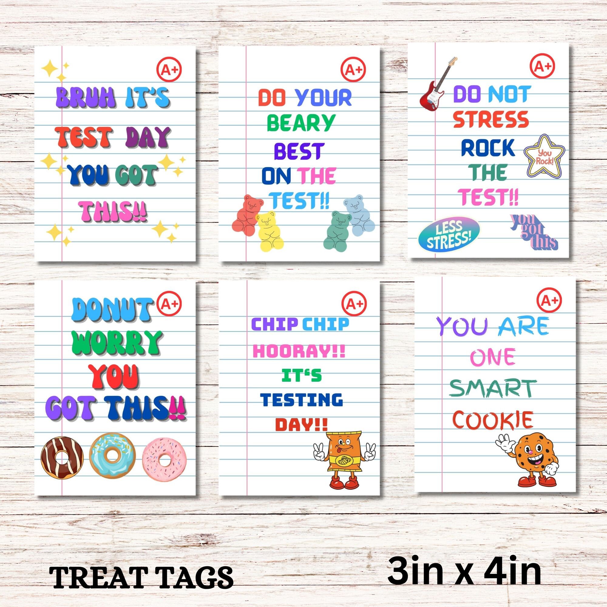 STAAR Testing Day Snack Tag Printable Classroom Treat Tag, Test ...