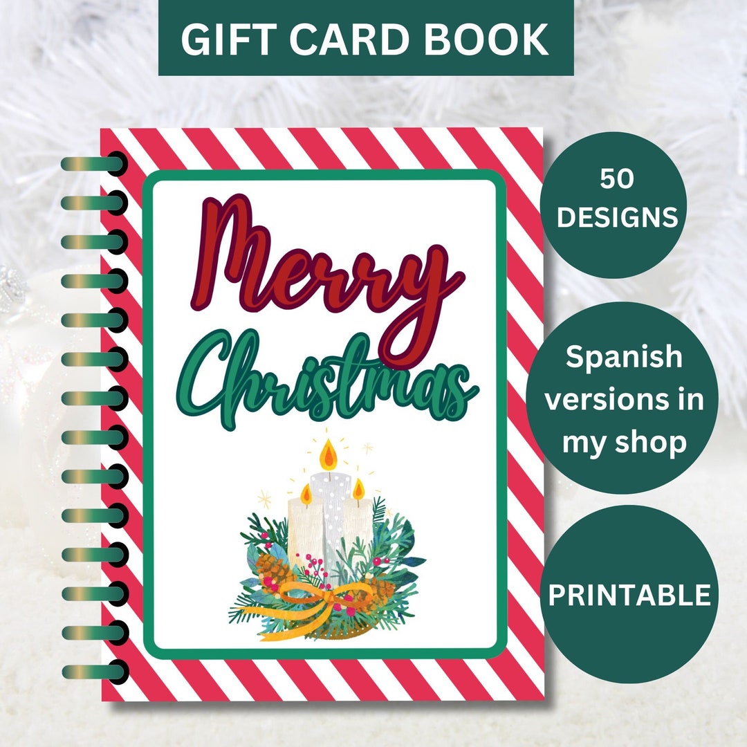 Christmas Gift Card Book, Printable Christmas Gift for Kids, Christmas ...