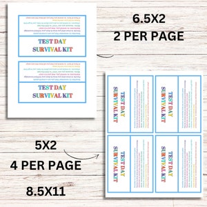 Test Day Snack Tag Survival Kit Bag Topper, Test Day Treat Bag Topper ...