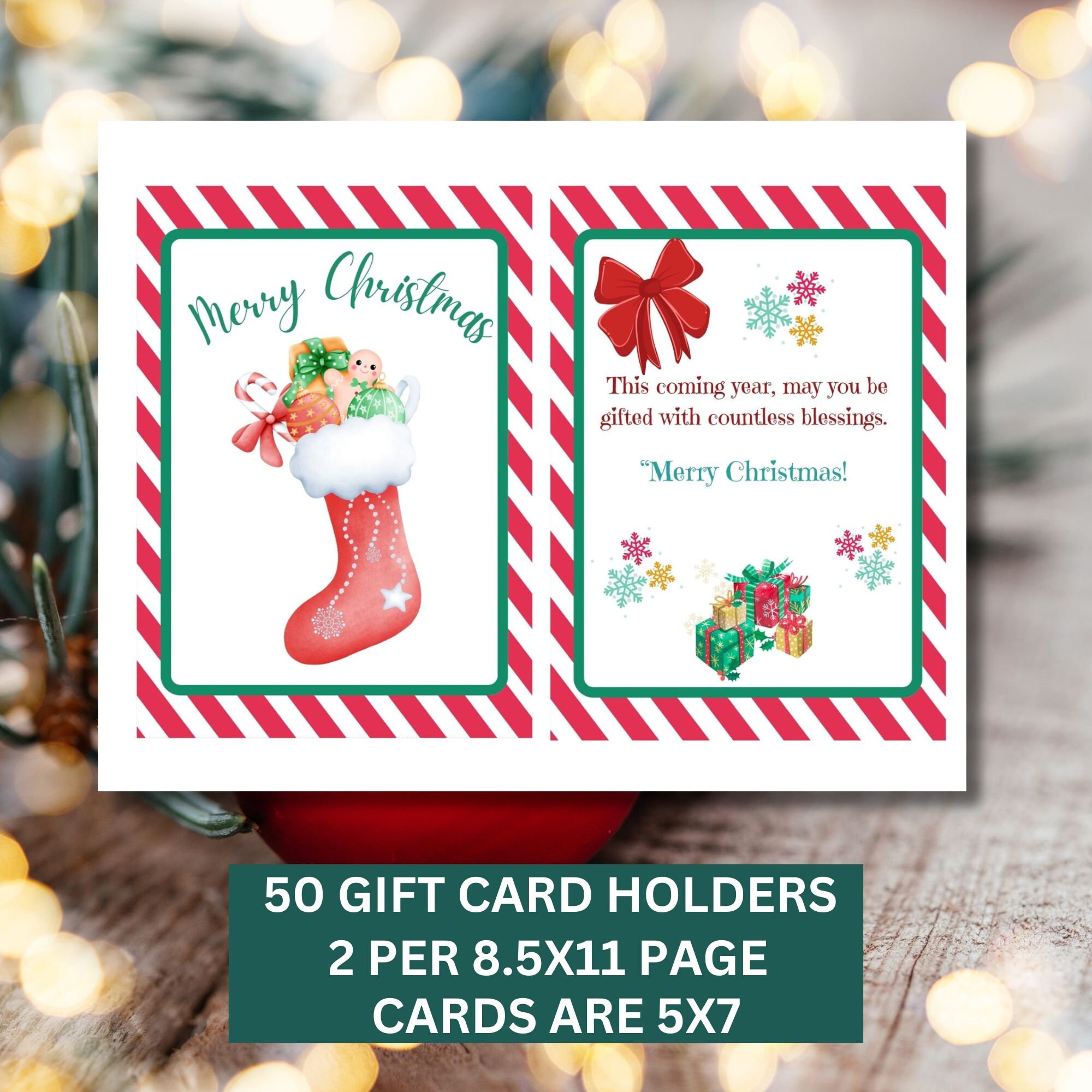Christmas Gift Card Book, Printable Christmas Gift for Kids, Christmas ...