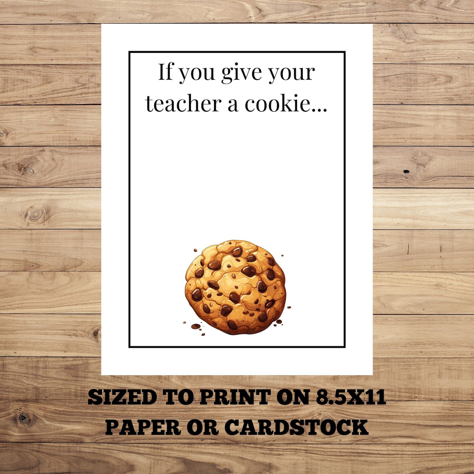If You Give Your Teacher A Cookie Gift Book Printable, Teacher ...