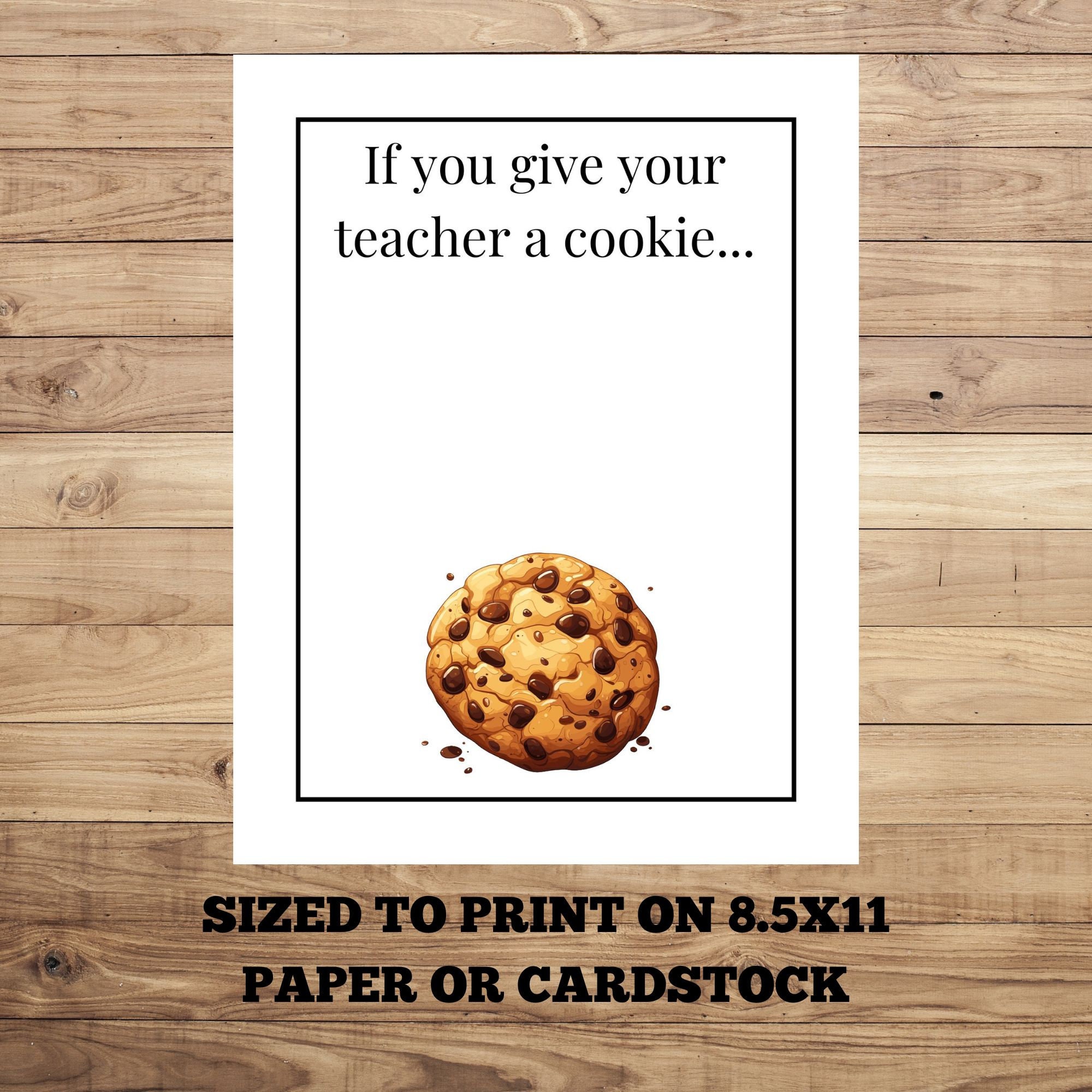 If You Give Your Teacher A Cookie Gift Book Printable, Teacher ...
