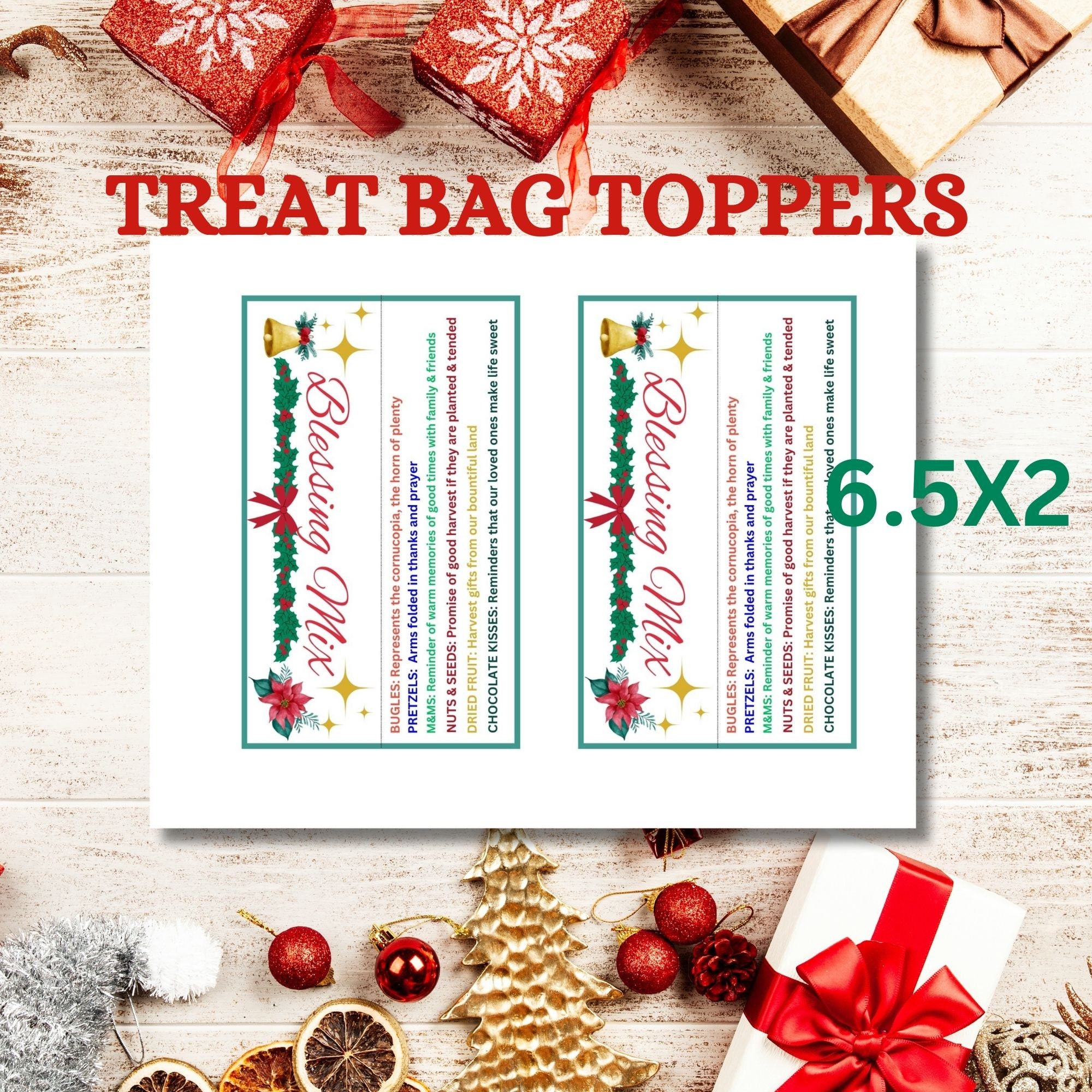 Blessing Mix Bag Topper, Blessing Mix Favor Tag, Christmas Treat Bag ...