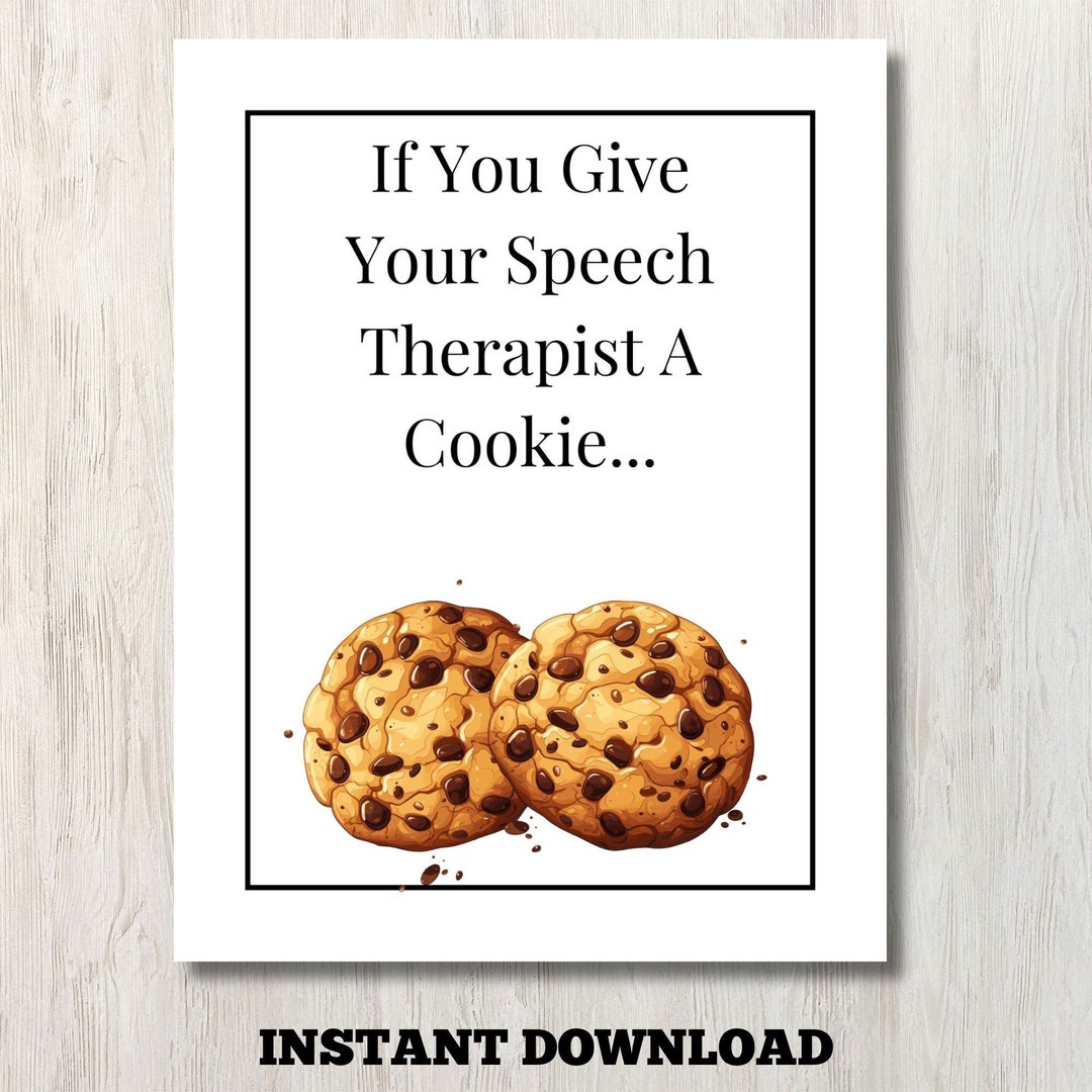 Speech Therapist Cookie Gift Card Book Printable (PDF) - Etsy