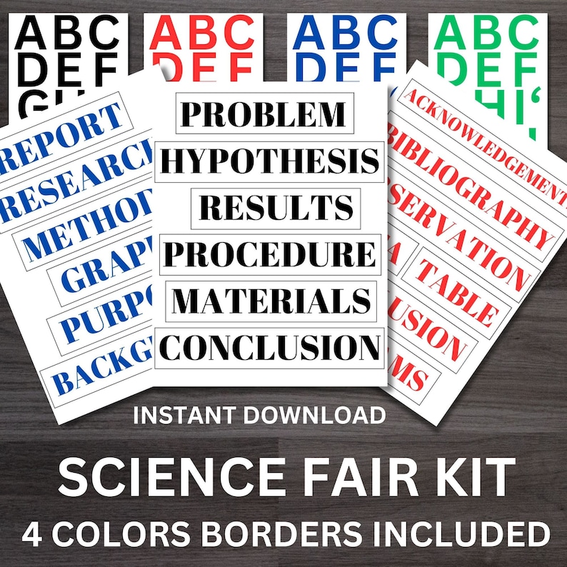Science Fair Poster Labels, Scientific Method, Science Fair Project ...