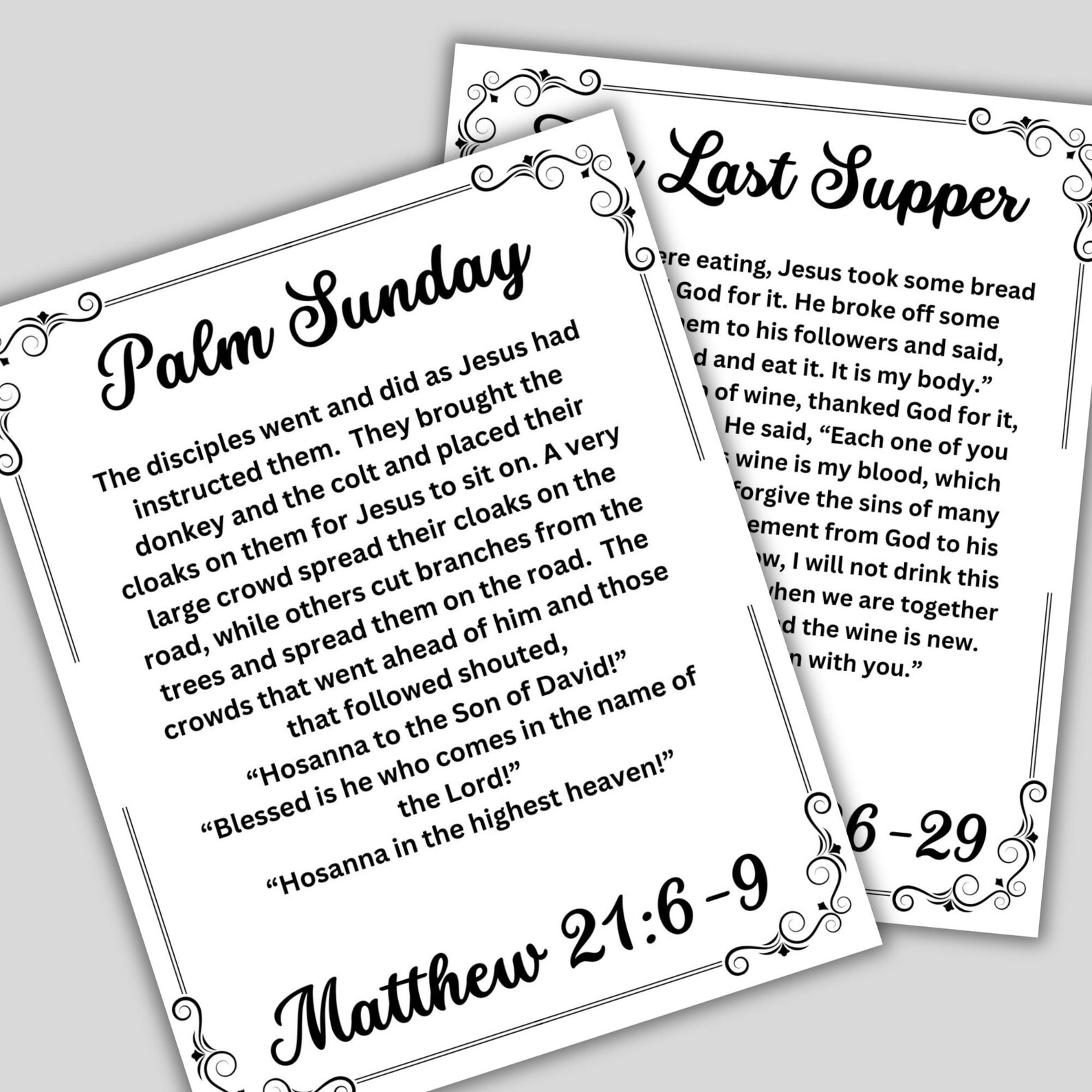 LDS Holy Week Study Cards Hosanna Palm Sunday, Printable Easter Story ...