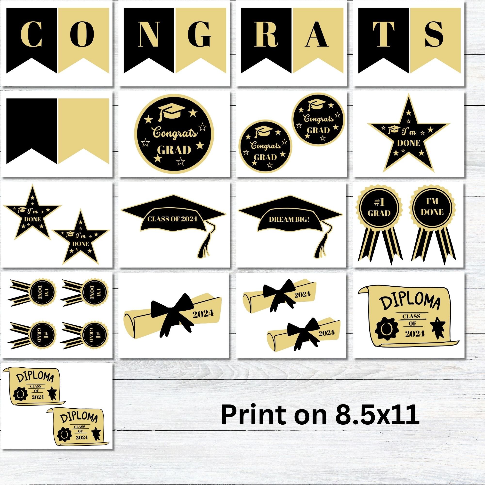 Graduation Bulletin Board Kit Printable, May Bulletin Board, Spring ...