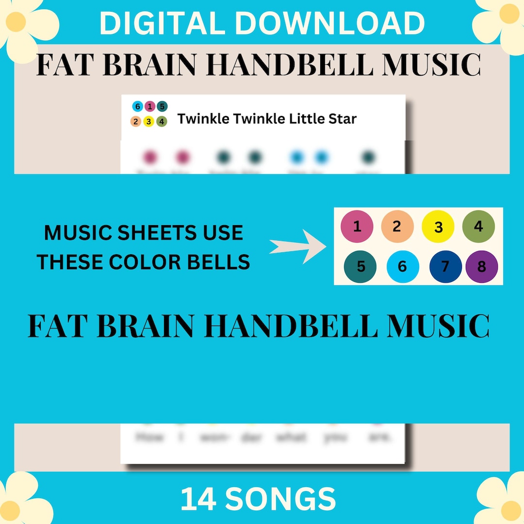 Handbell Sheet Music Instant Digital Download, Fat Brain Hand Bell ...