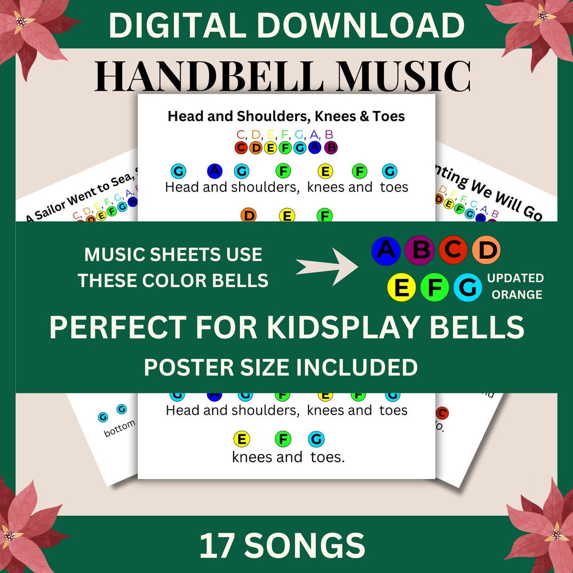 Color Coded Handbell Music: 20 Printable Songs (digital Download) - Etsy