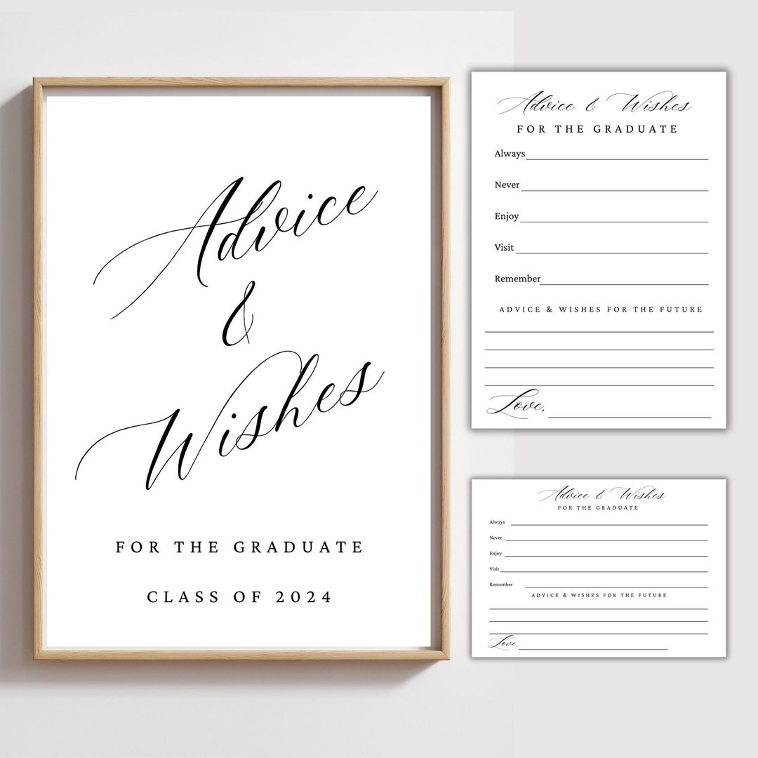 Graduation Advice & Wishes, Printable Graduation Advice Cards, Custom ...