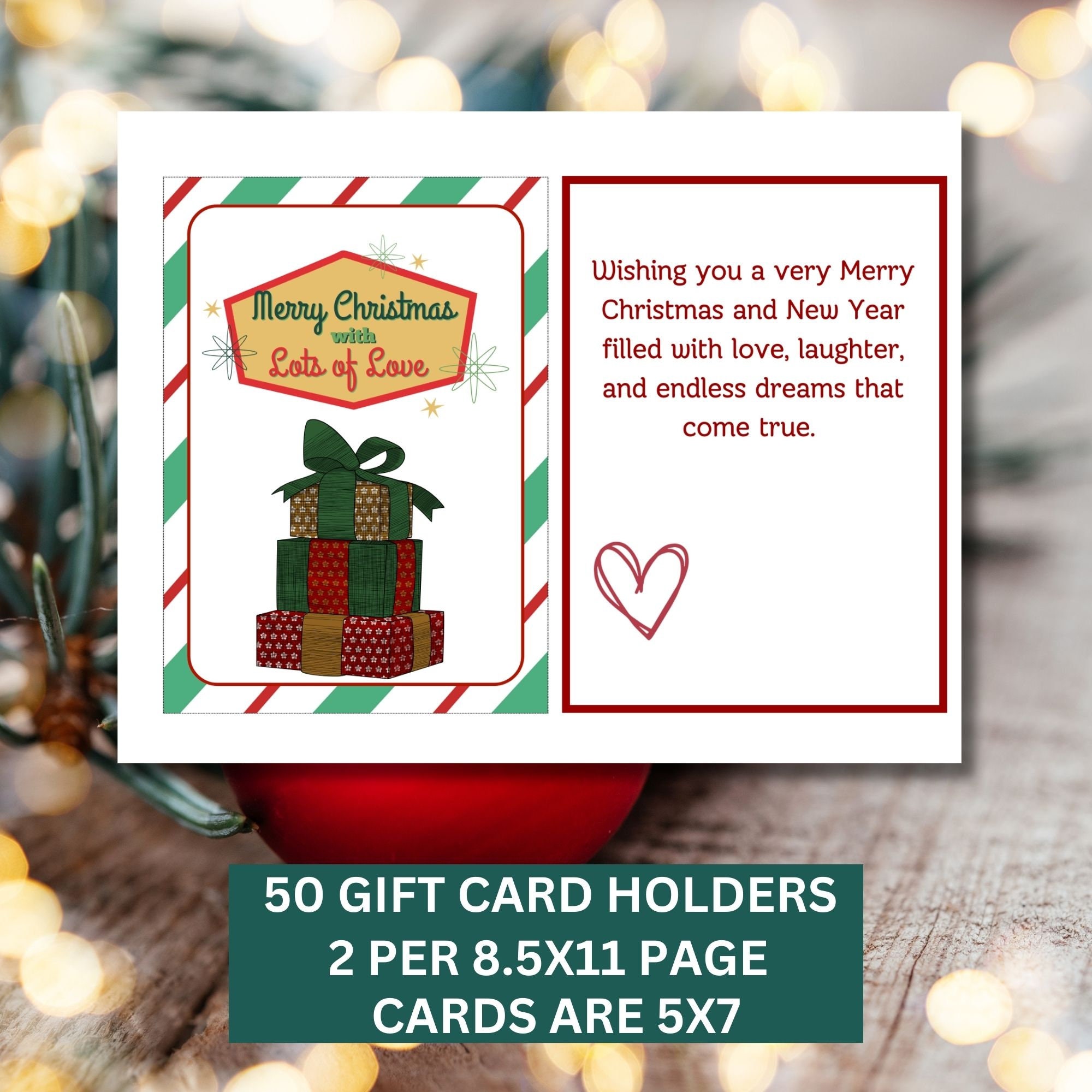 Christmas Gift Card Album Printable Christmas Gift for Kids, Christmas ...