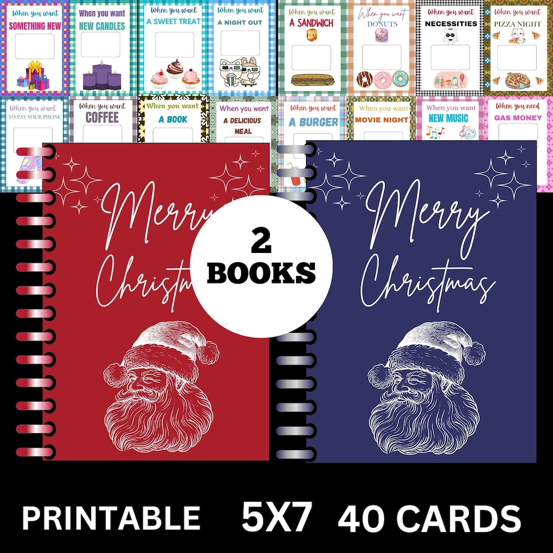 Christmas Gift Card Book, Printable Christmas Gift for Kids, Christmas ...