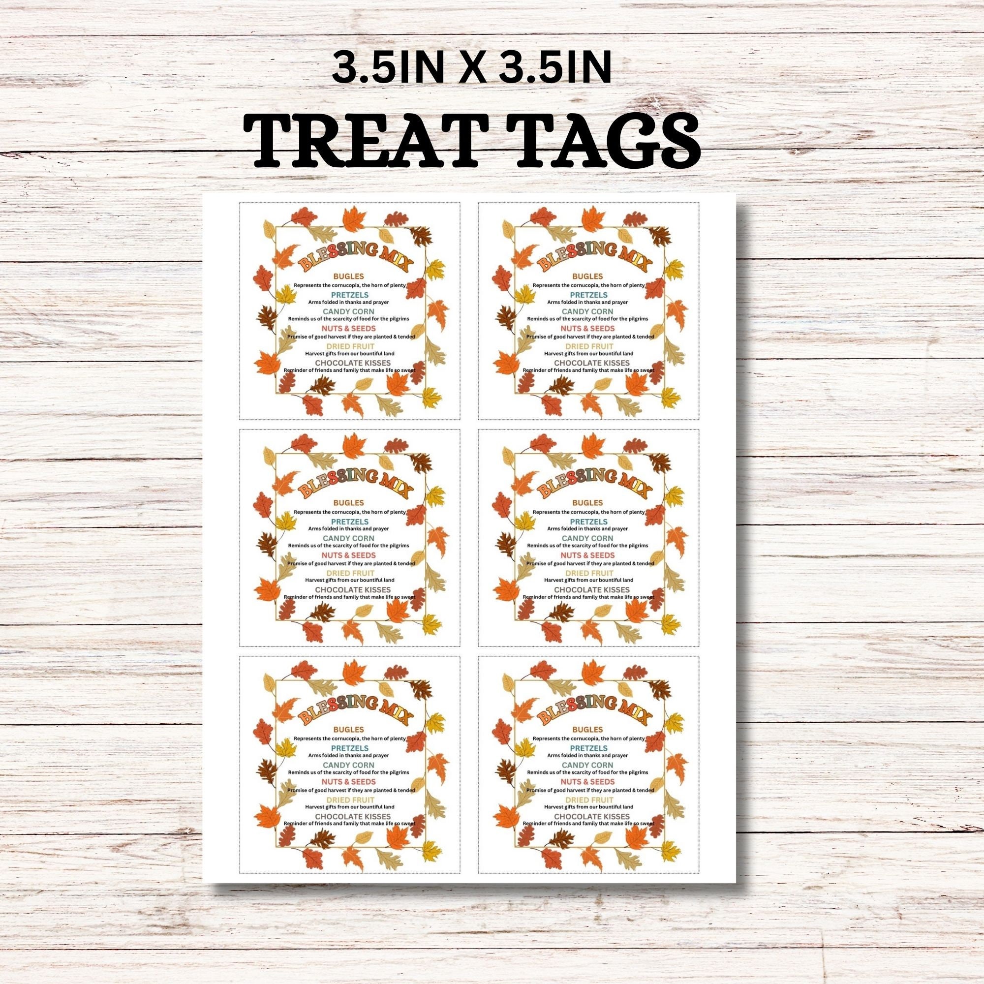 Thanksgiving Blessing Mix Gift Tag: Printable Teacher Treat (PDF, JPEG ...