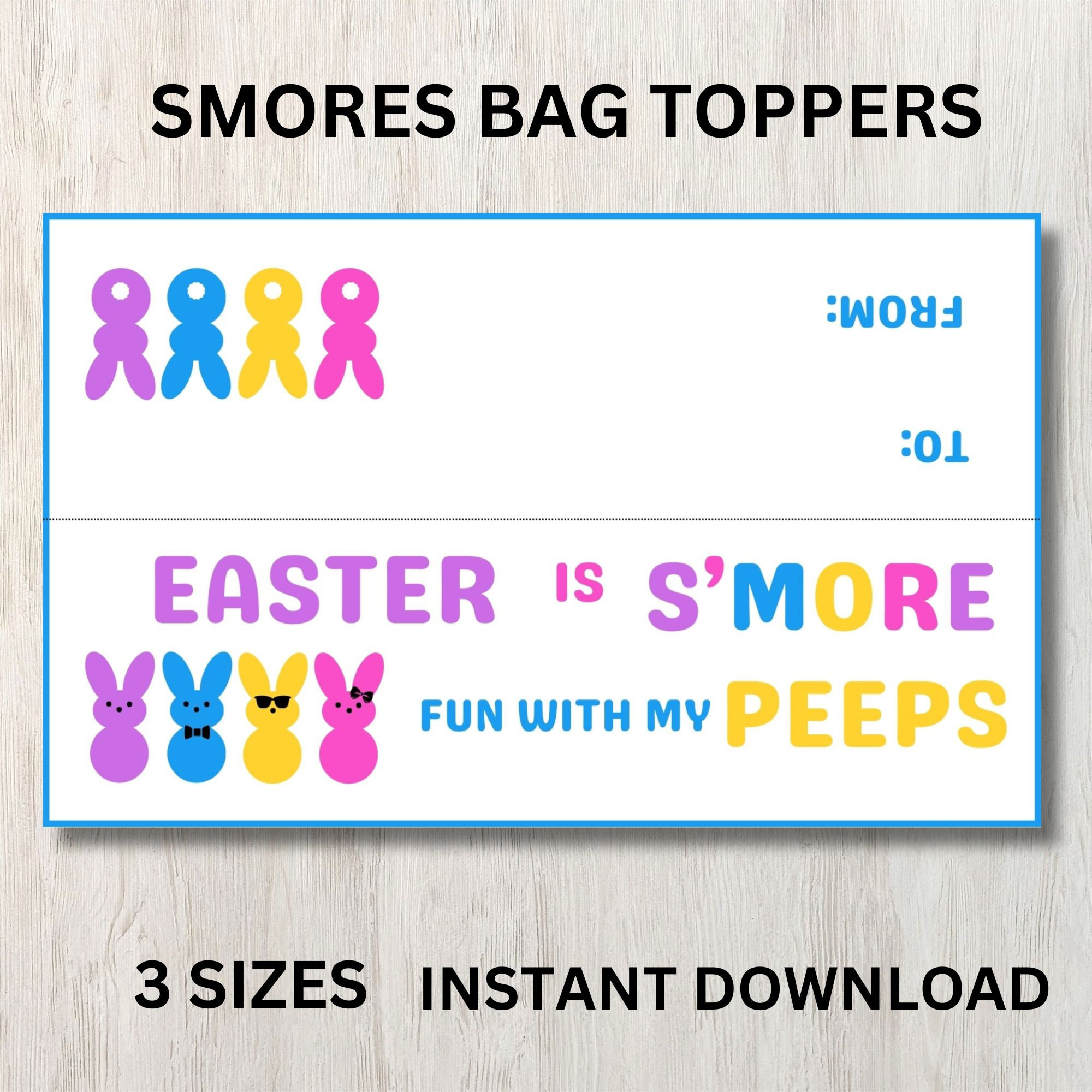 Peeps S'mores Easter Bag Topper: Printable Favor Tag (PDF) - Etsy