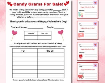 Editable Valentines Day Flower Gram Printable, Carnation Gram for ...