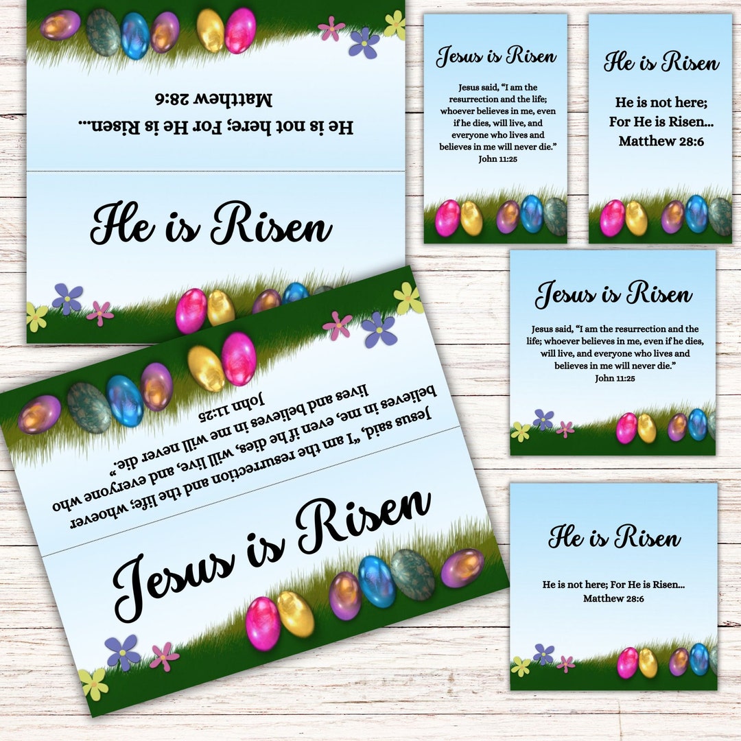 Jesus is Risen Easter Printable, He is Risen Treat Bag Topper, Jesus is ...