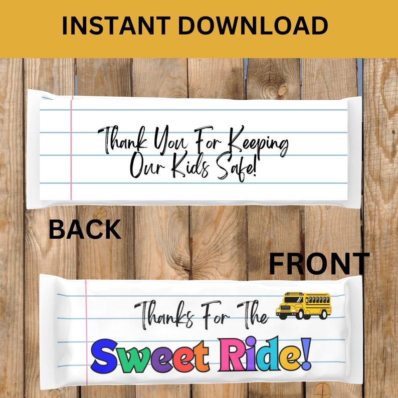 Thanks for the Sweet Ride Chocolate Bar Wrapper, Chocolate Candy Bar ...