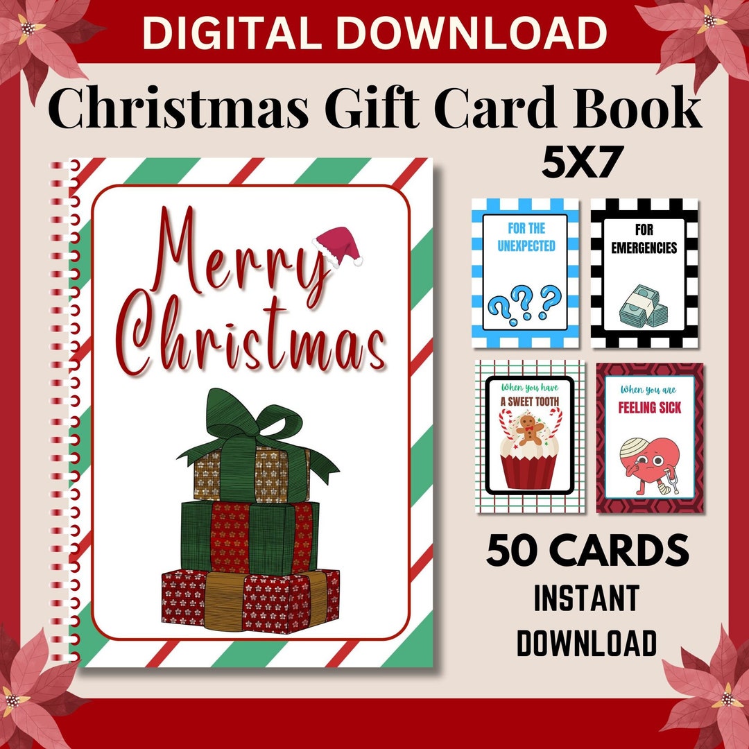 Christmas Gift Card Album Printable Christmas Gift for Kids, Christmas ...
