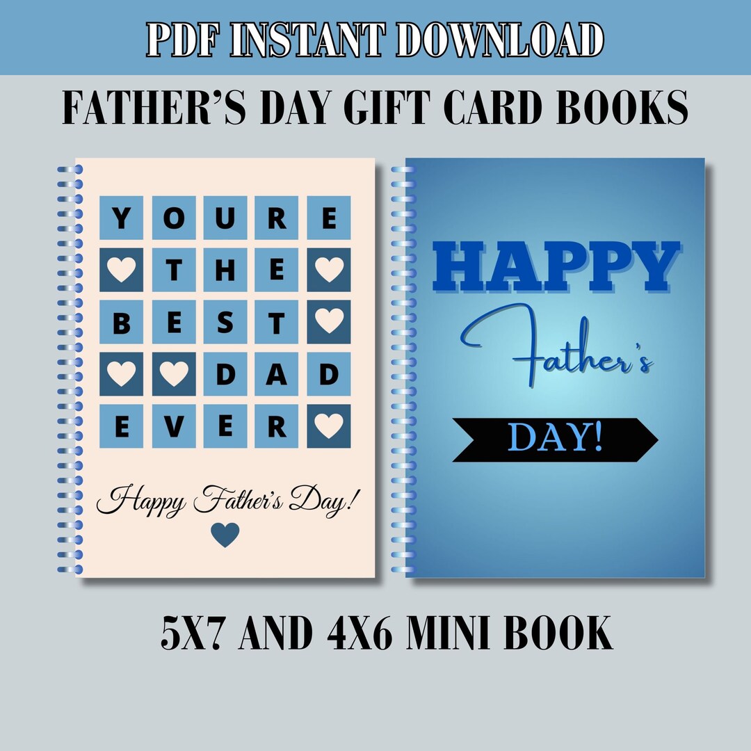 Fathers Day Gift Card Book, Printable Fathers Day Gift for Dad ...
