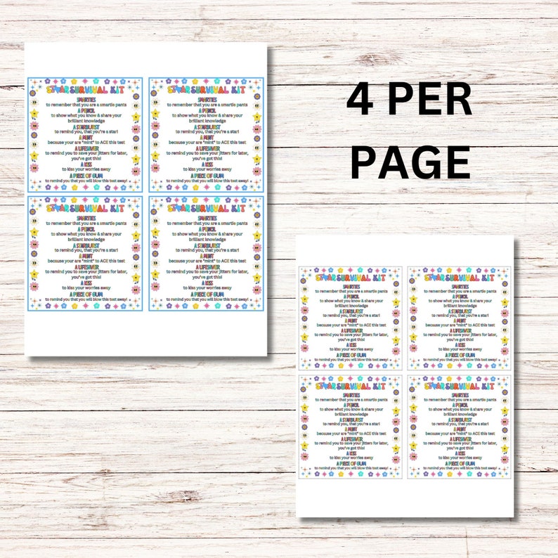 STAAR Testing Day Snack Tag Printable Classroom Treat Tag, Test ...