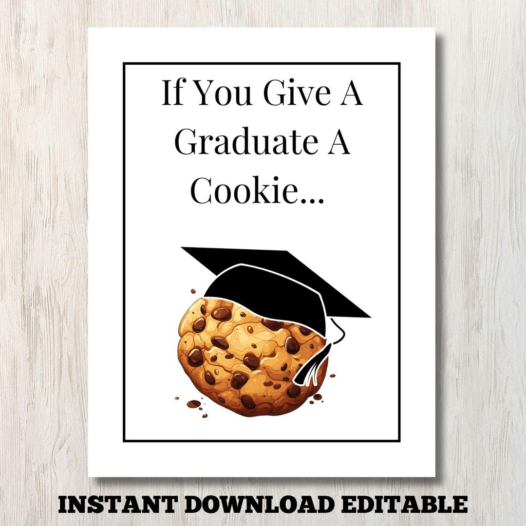 If You Give A Graduate A Cookie Gift Book Printable, Graduation Gift ...