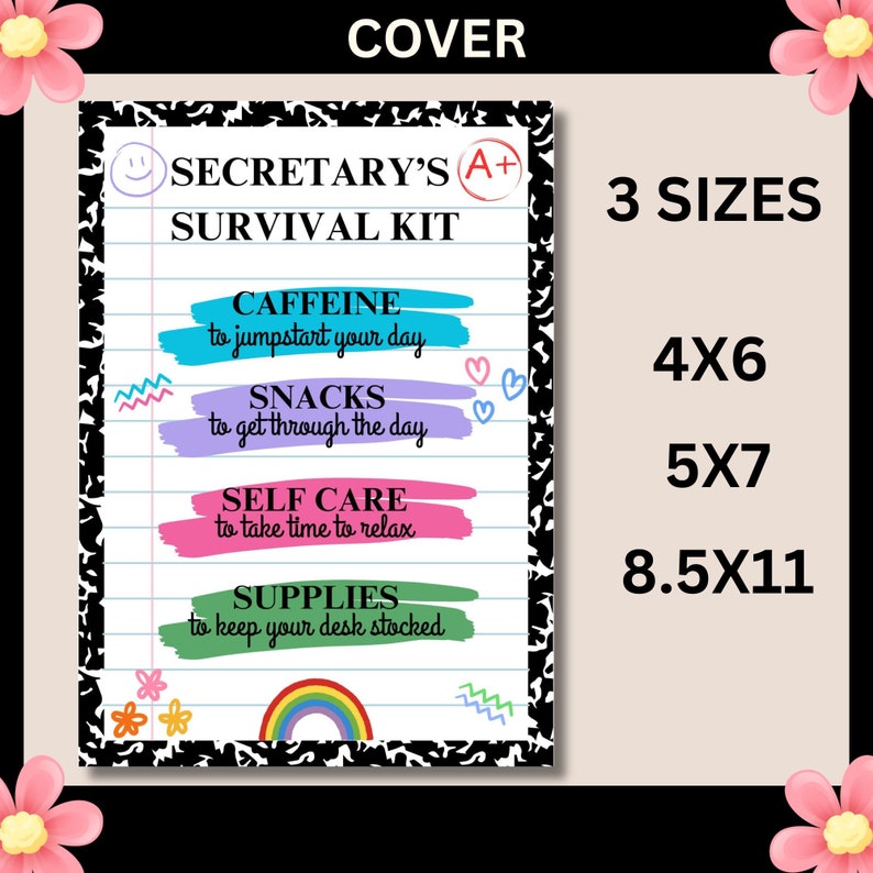 Secretary Survival Kit Gift Card Book (printable Digital Download) - Etsy