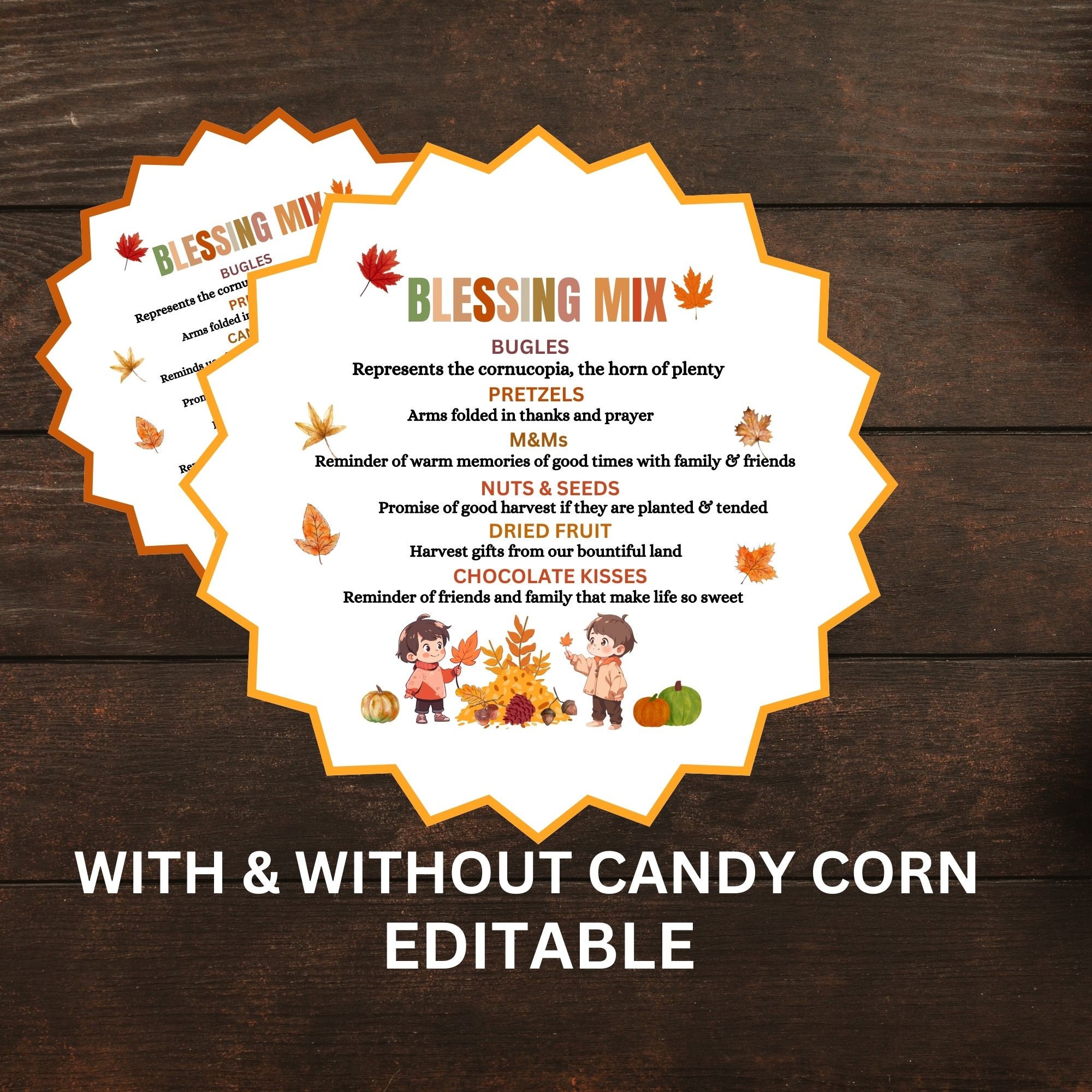 Blessings Mix Cards Editable, Thanksgiving Treat Tags, Christmas ...