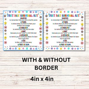 Testing Day Snack Tag Printable Classroom Treat Tag, Test Printable ...