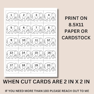 White Elephant Gift Exchange Number Cards Printable Instant Digital ...