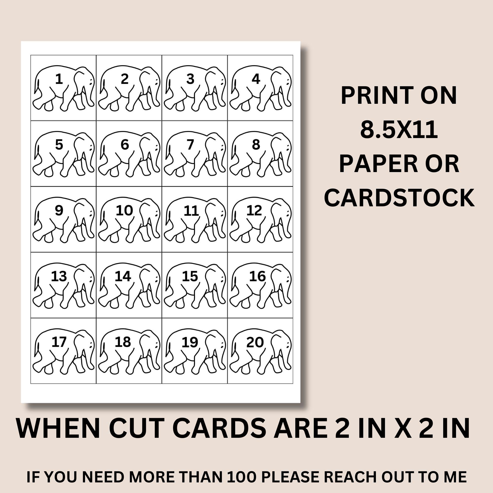 White Elephant Gift Exchange Number Cards Printable Instant Digital ...