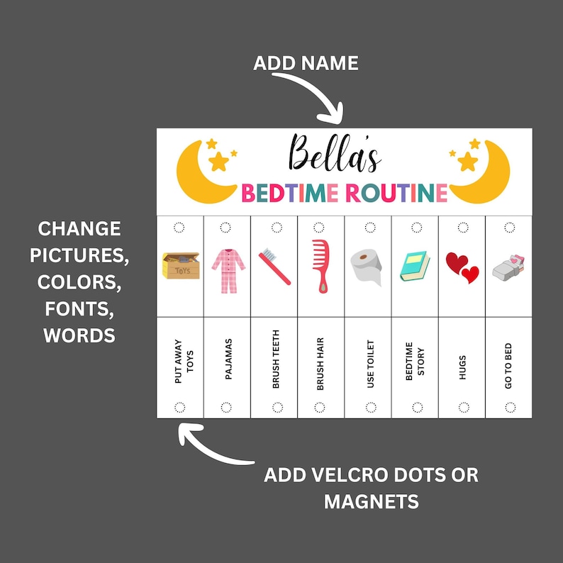Editable Kids Routine Flip Chart: Morning & Bedtime (digital Download ...