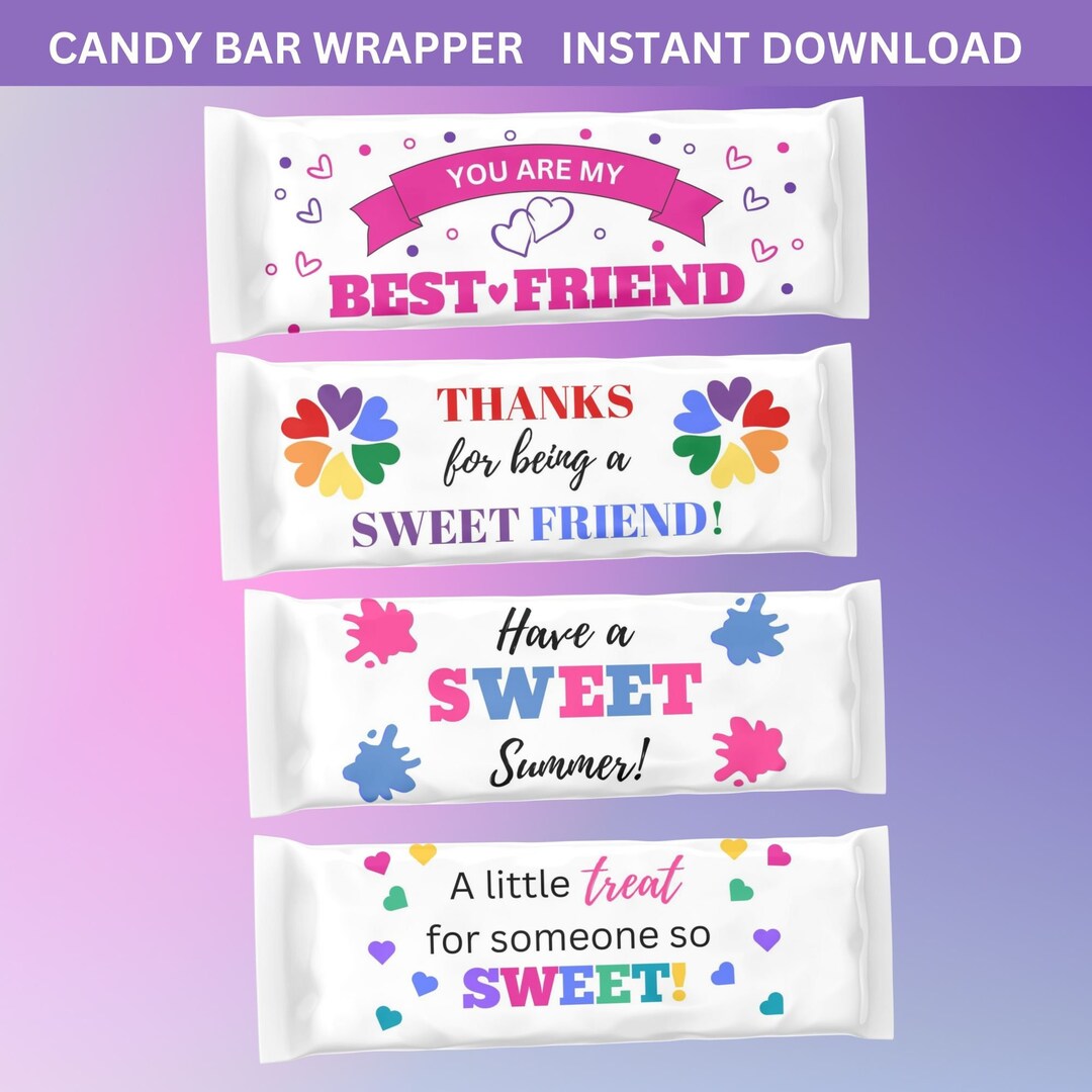 Chocolate Bar Wrapper Bundle, Student Candy Wrappers Printable, End of ...